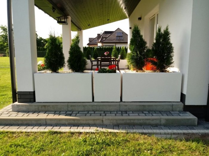 Donice tarasowe ogrodowe NIE BETONOWE na taras DUŻE donice na wymiar ...